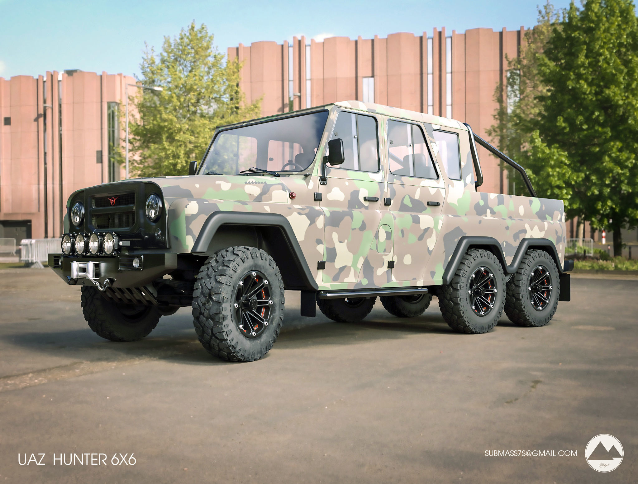 3D model 6x6 UAZ HUNTER 3D model | CGTrader
