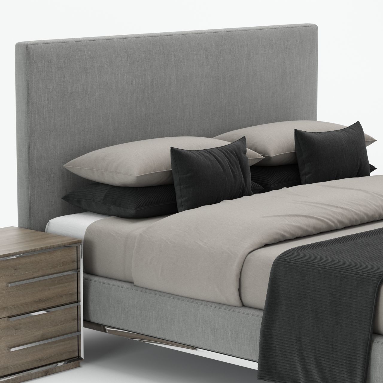 RH Modern Italia nontufted panel bed 3D model | CGTrader