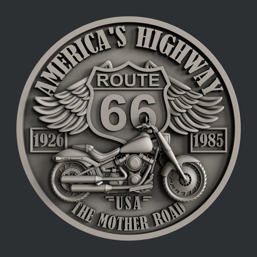 3d STL models for CNC router Route 66 3D model | CGTrader