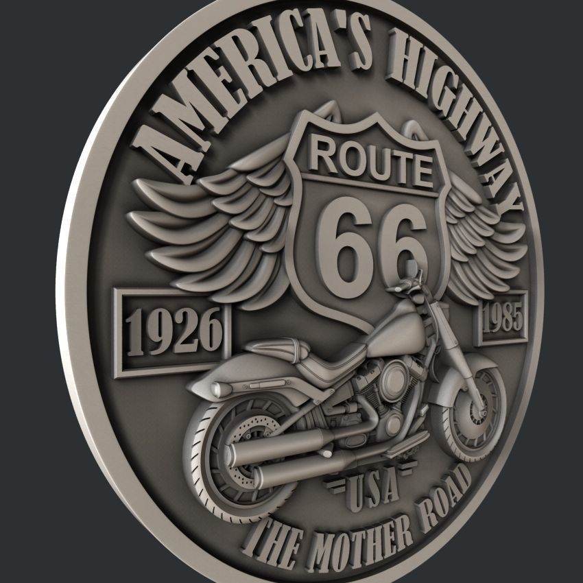 3d STL models for CNC router Route 66 3D model | CGTrader