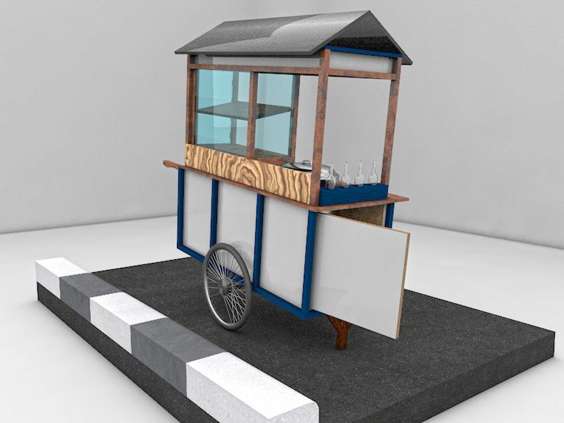 Gerobak Bakso Indonesian Street Food Cart free VR / AR / low-poly 3D ...