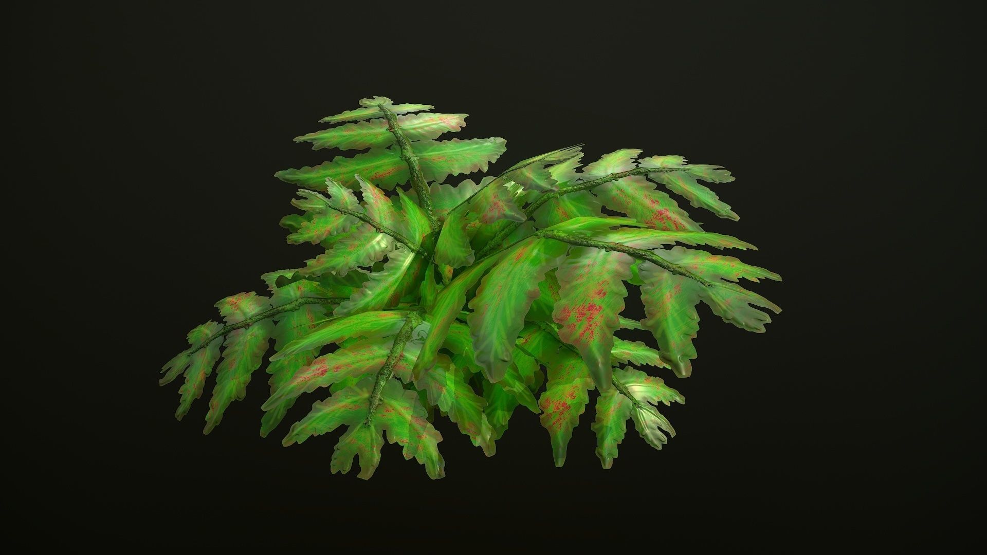 3D model Low poly sci fi alien fern plant model VR / AR / low-poly ...