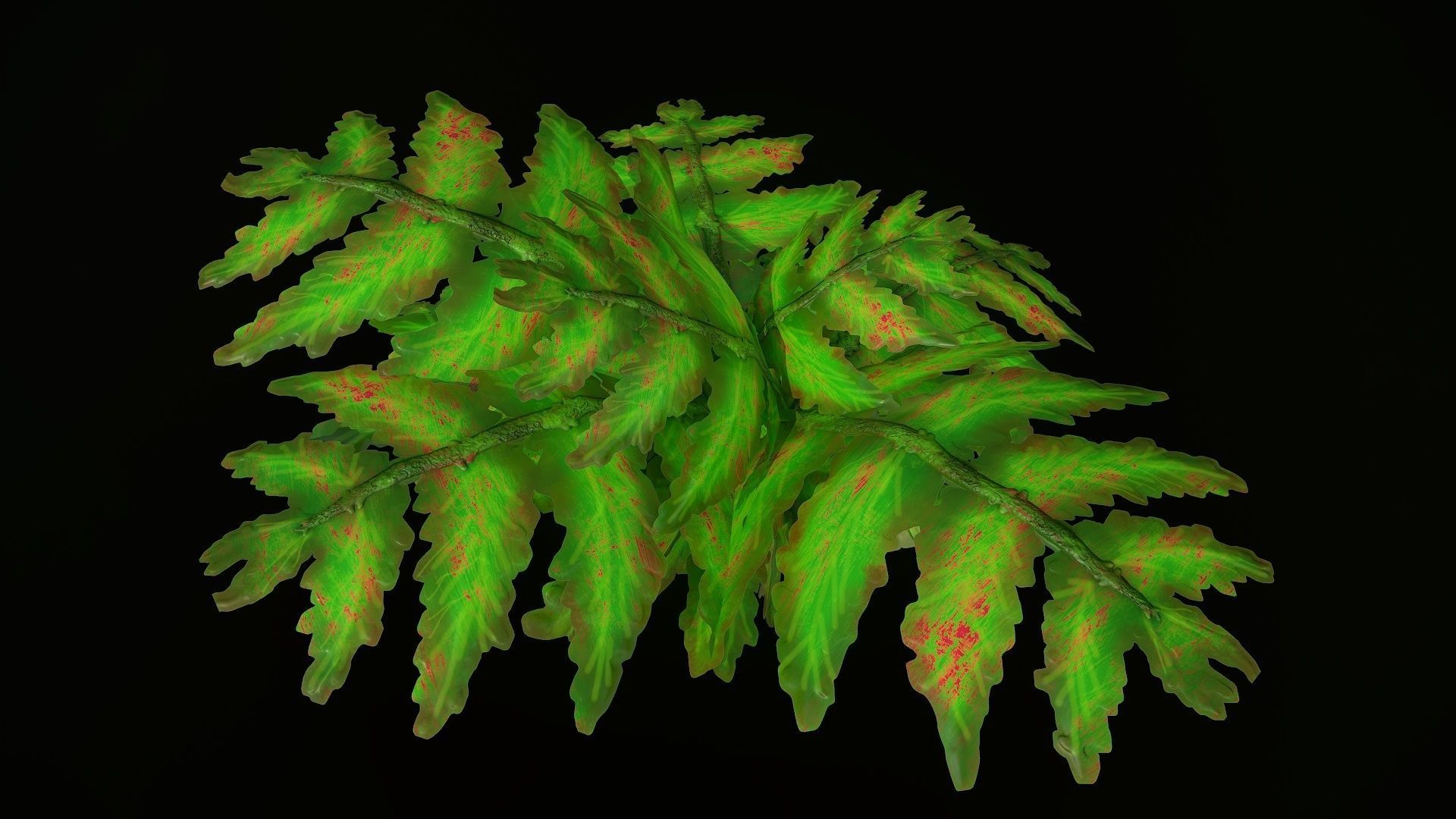 3D model Low poly sci fi alien fern plant model VR / AR / low-poly ...