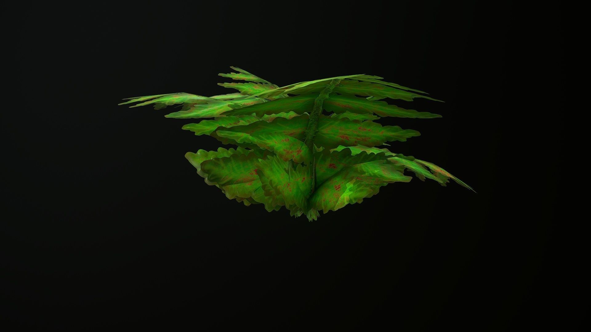 3D model Low poly sci fi alien fern plant model VR / AR / low-poly ...