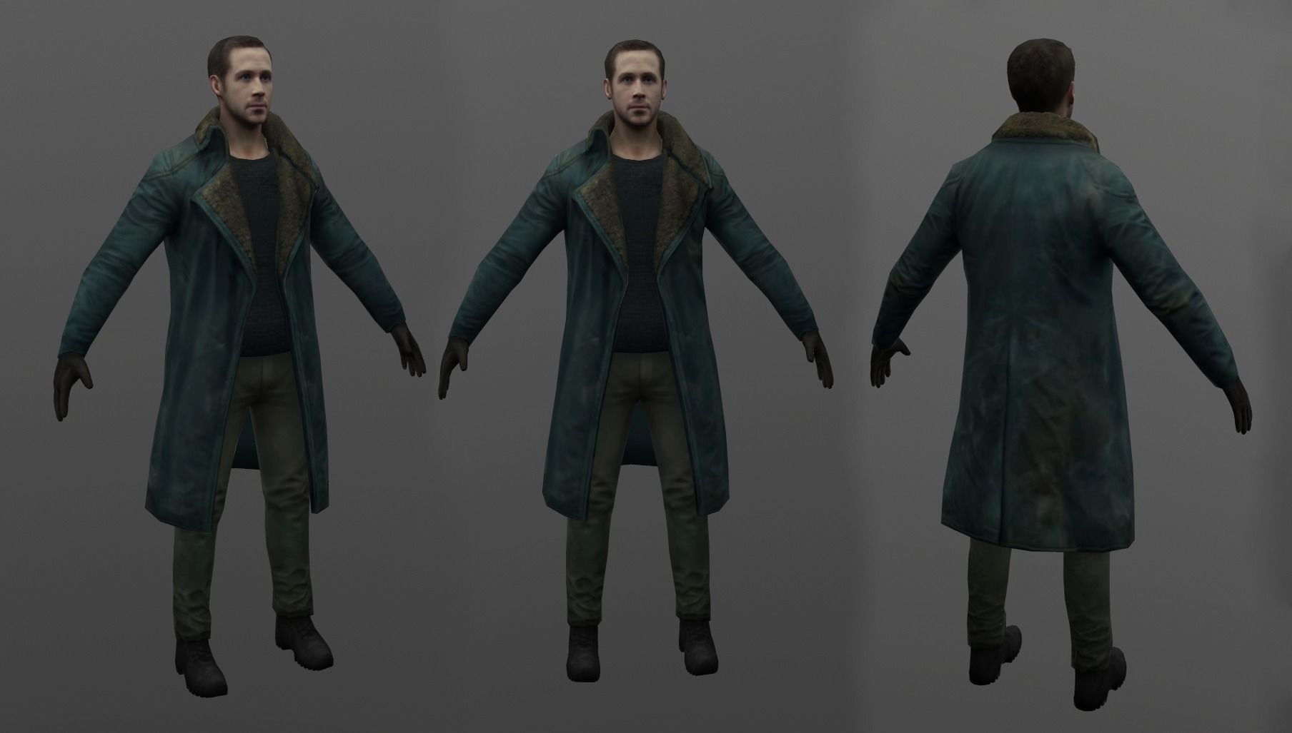 3D model Ryan Gosling 3d model from Blade Runner 2049 VR / AR / low ...