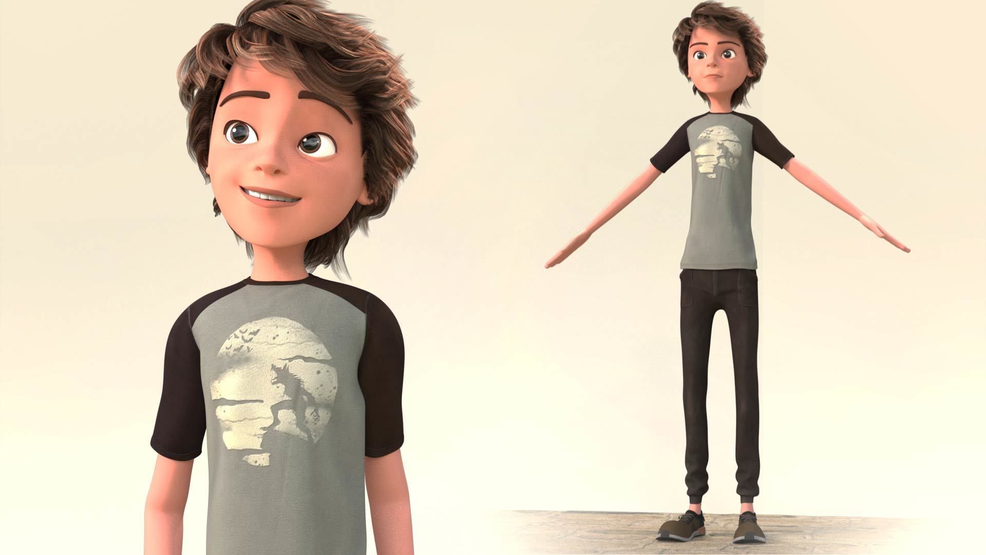 CARTOON BOY 2 - RIGGED 3D model animated rigged | CGTrader