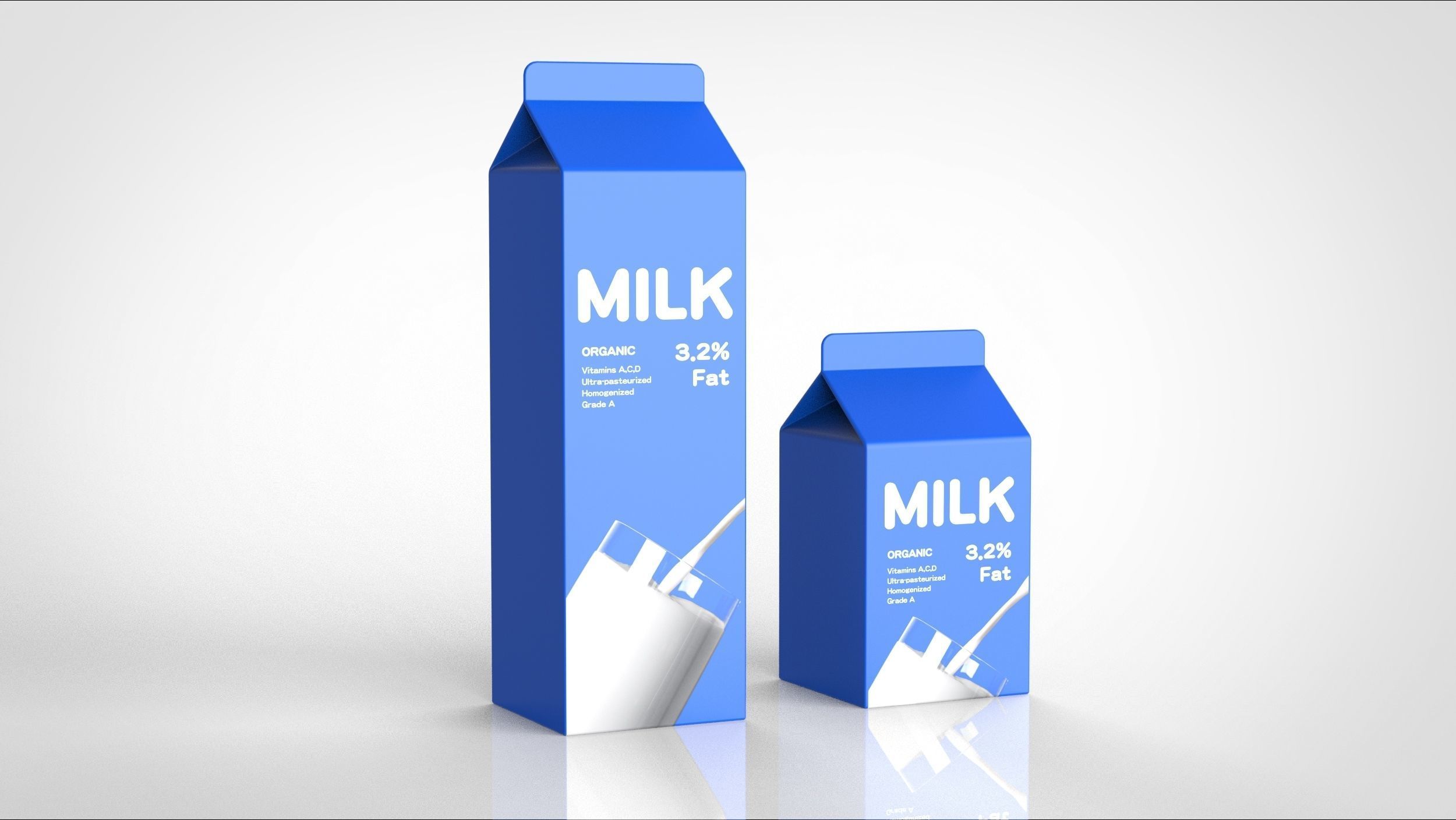 milk package 3D model | CGTrader
