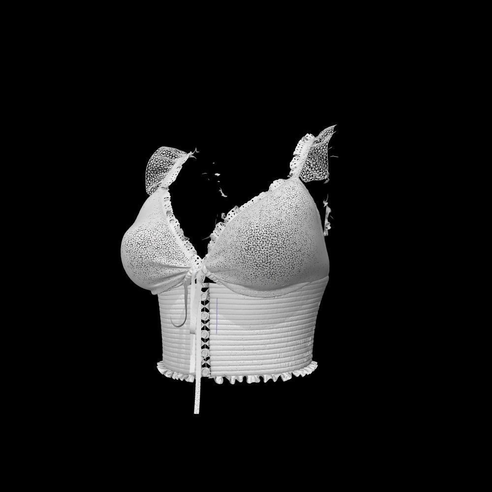 Womens Embroidered Ruffle Top with UV map 3D model | CGTrader