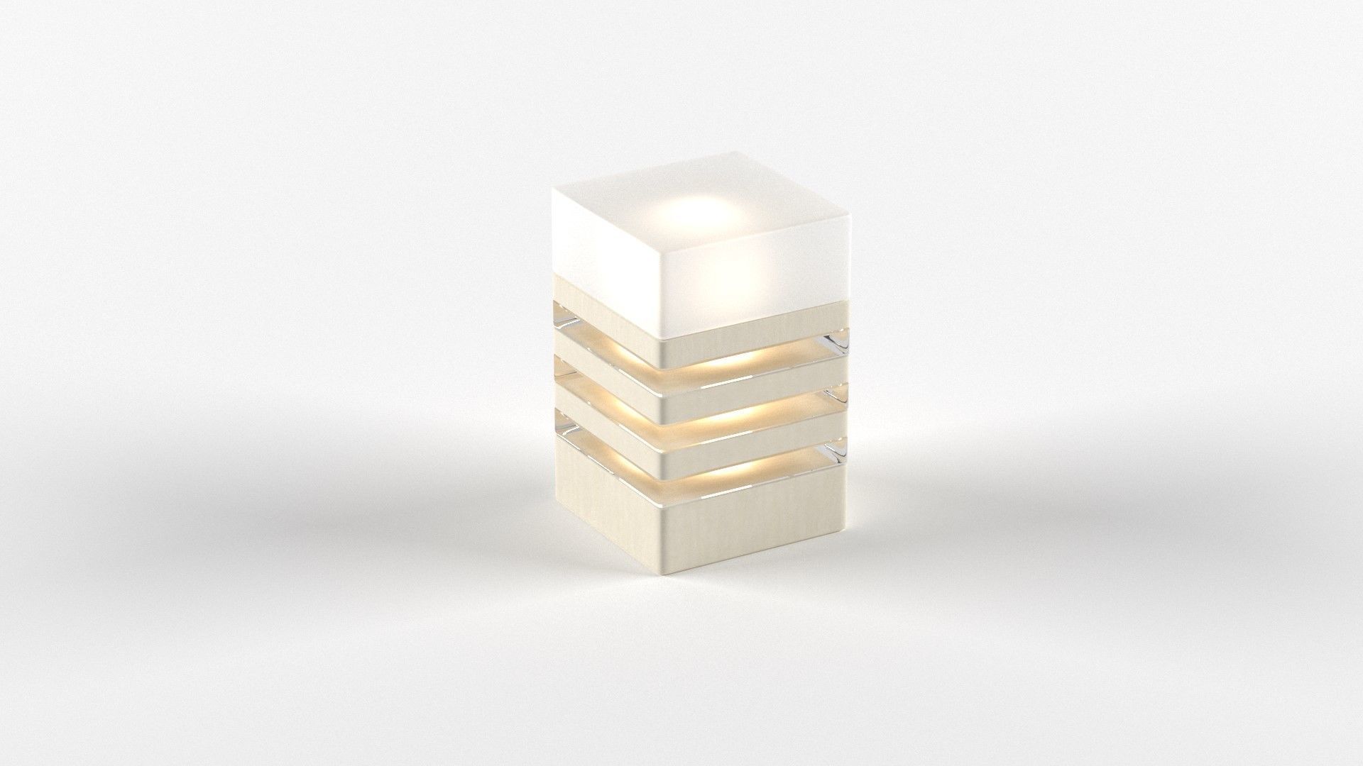 LightBox square lamp with light in middle 3D model | CGTrader