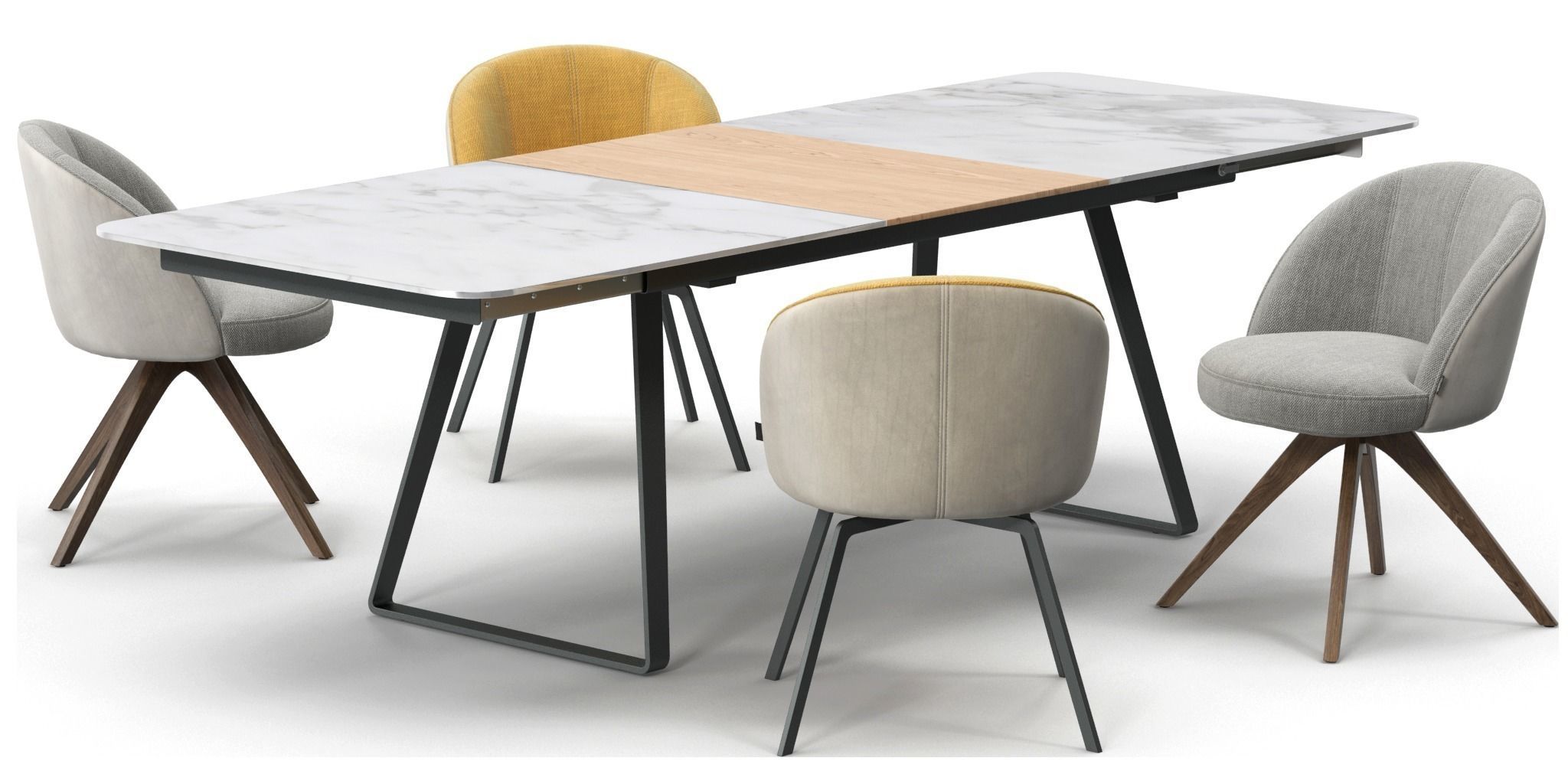 Rolf Benz 629 chair set 3D model | CGTrader