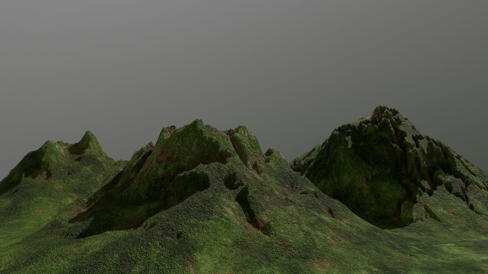 3D model Low poly green forest mountains environment assets pack VR ...