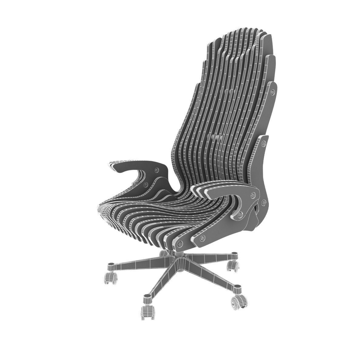 Cnc parametric office plywood chair 3D model | CGTrader