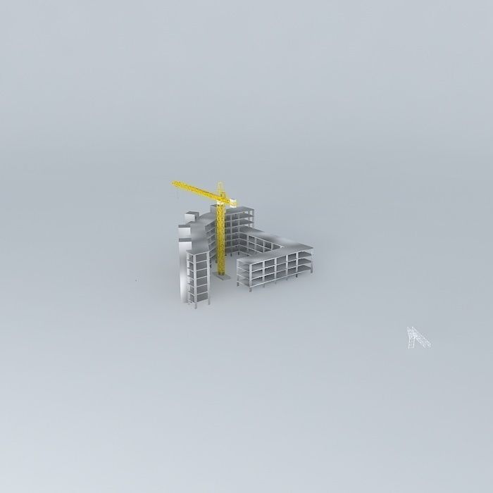 civil building with crane on top free 3D model | CGTrader