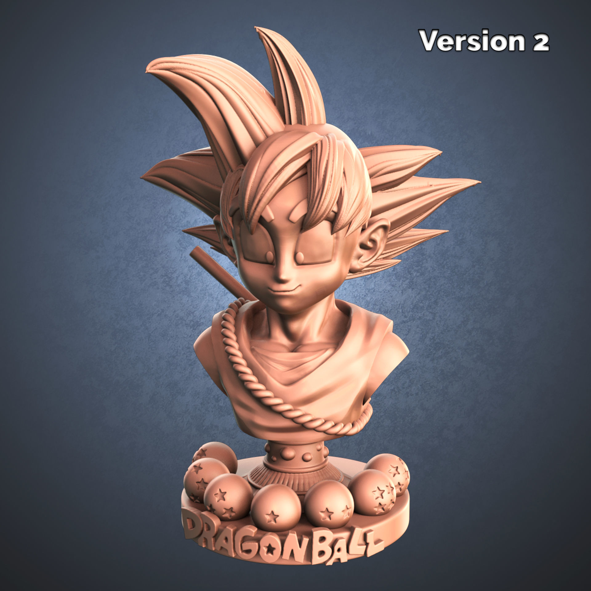 Goku bust V2 3D model 3D printable | CGTrader