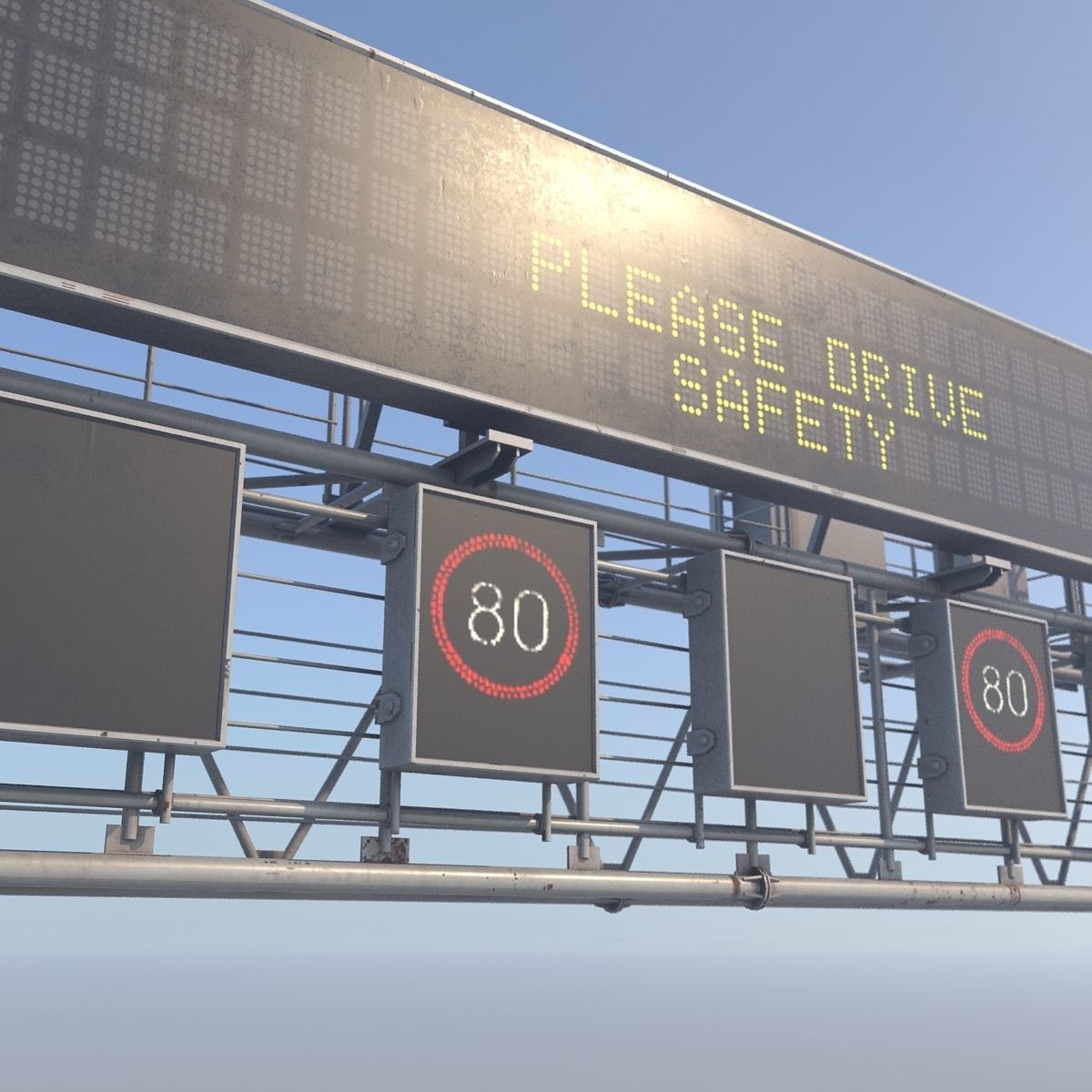 3D model Electronic traffic information display VR / AR / low-poly ...