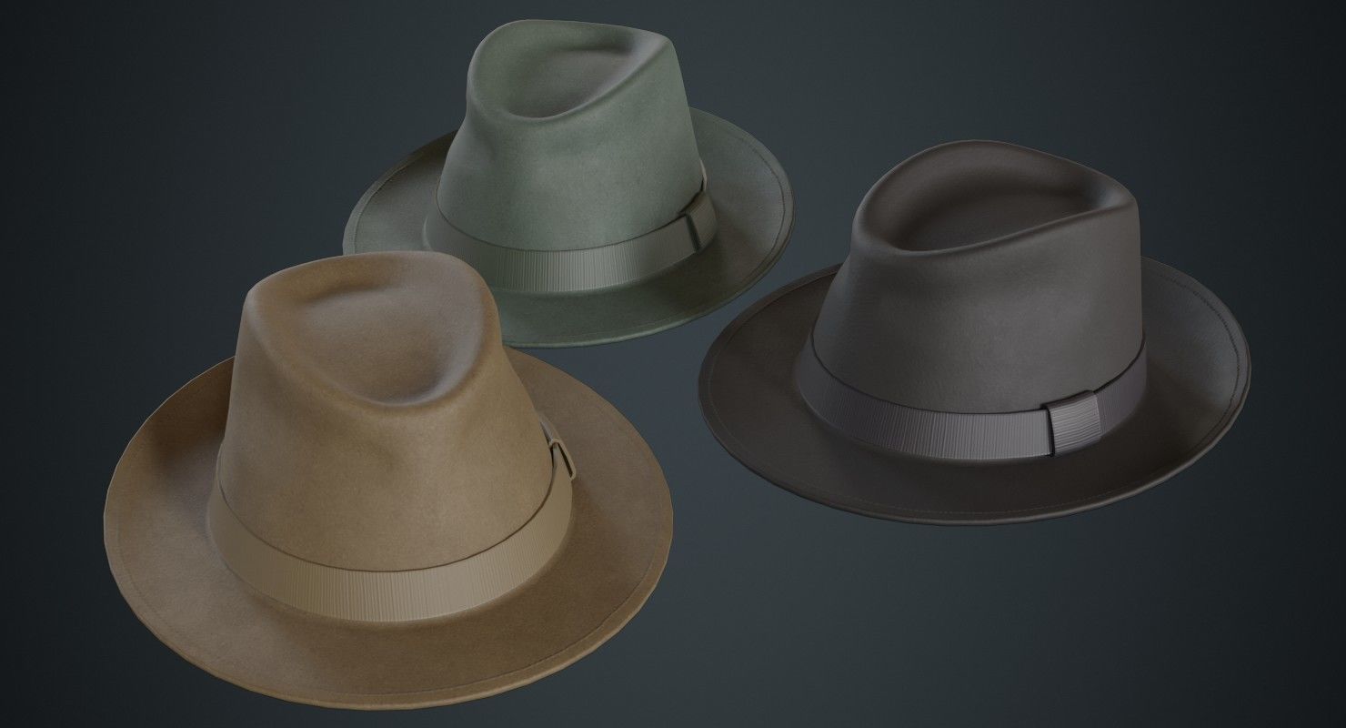 3D model Fedora Hat 1A VR / AR / low-poly | CGTrader