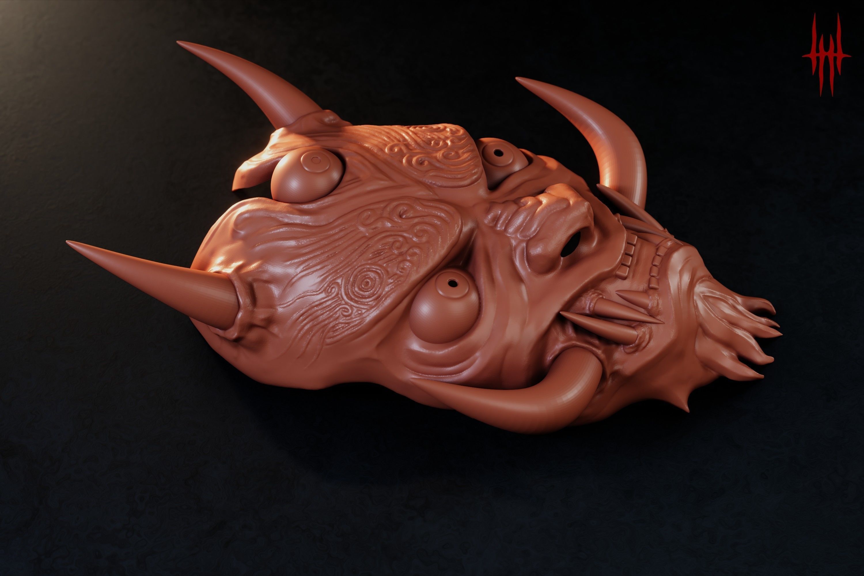 Japanese Oni Mask 3D model 3D printable | CGTrader