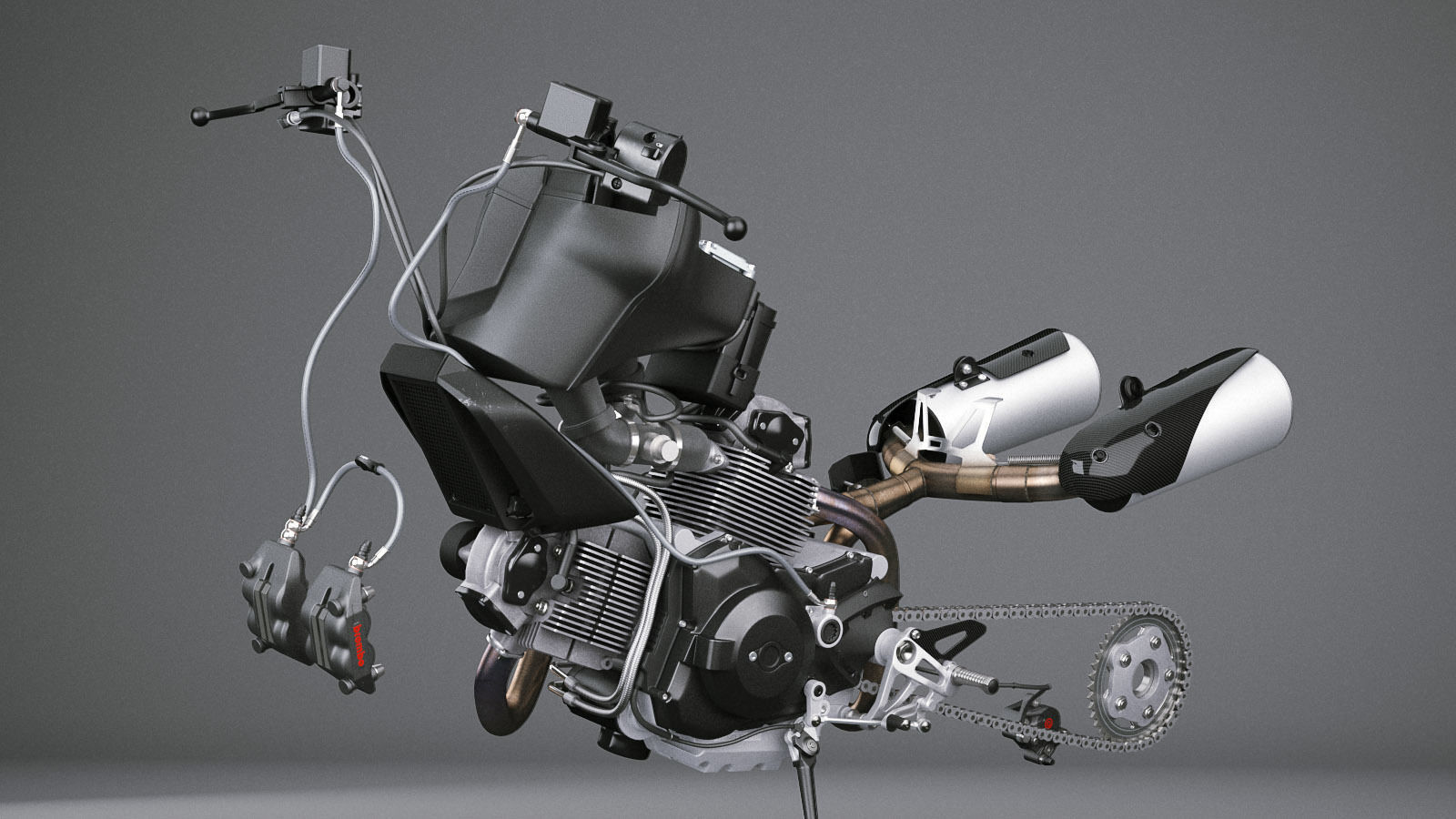 Motorcycle Engine Exhaust Brakes 3D model | CGTrader