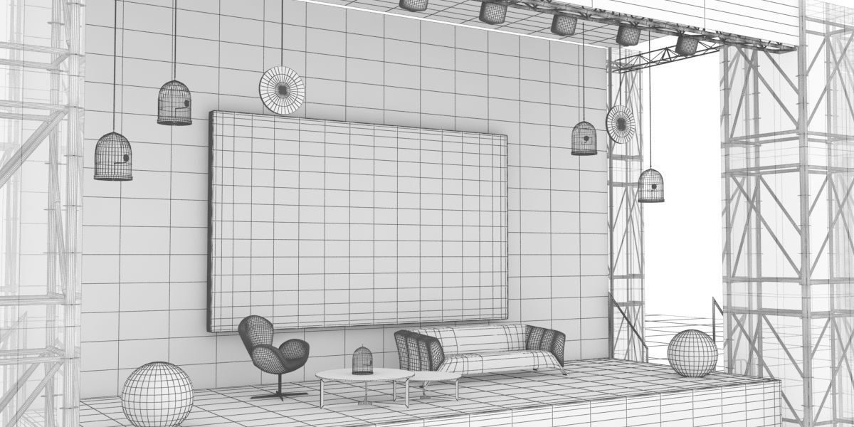 stage for interviews within event 3D model | CGTrader