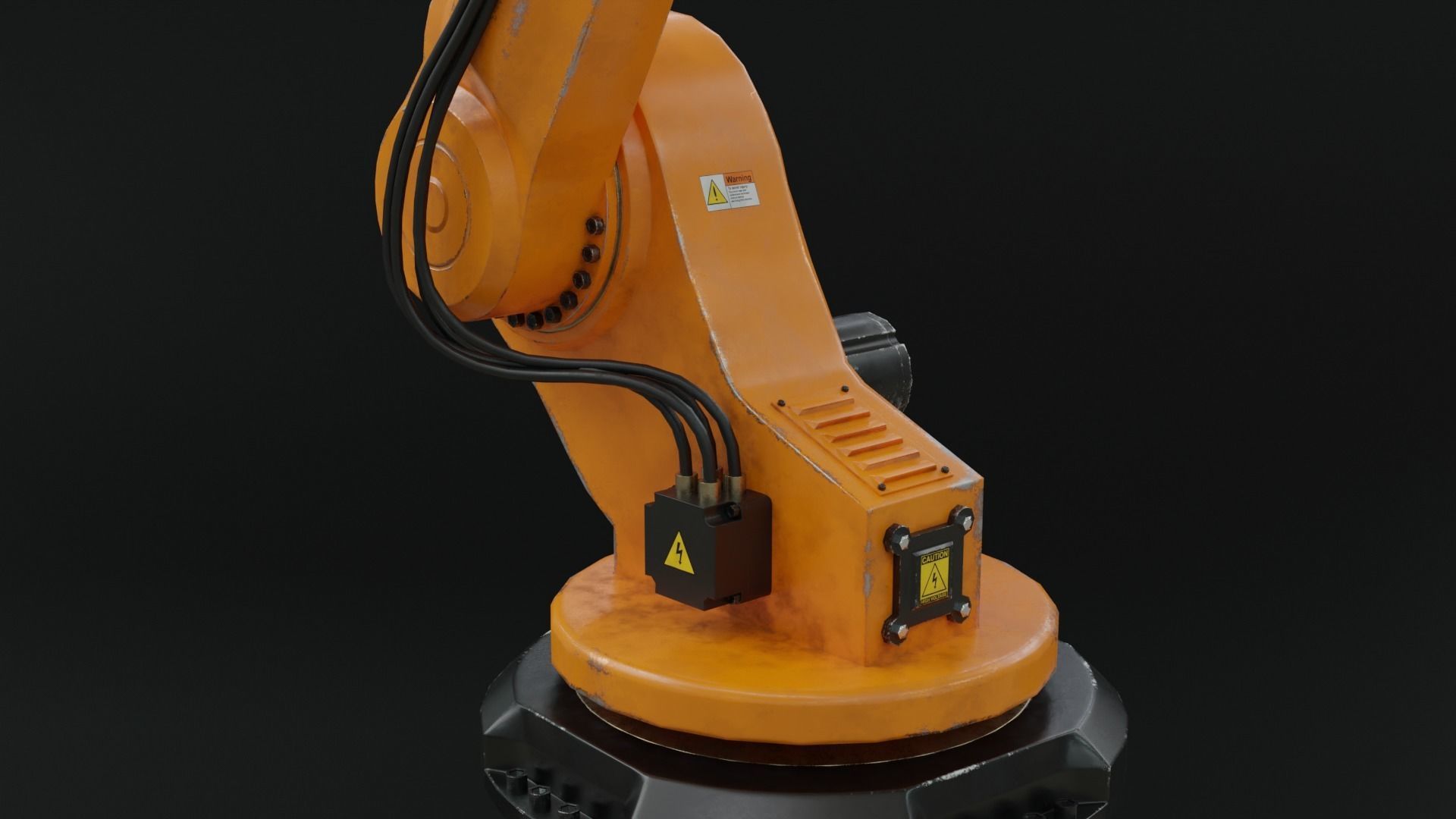 3D model Industrial robot arm dirty lowpoly VR / AR / low-poly rigged ...