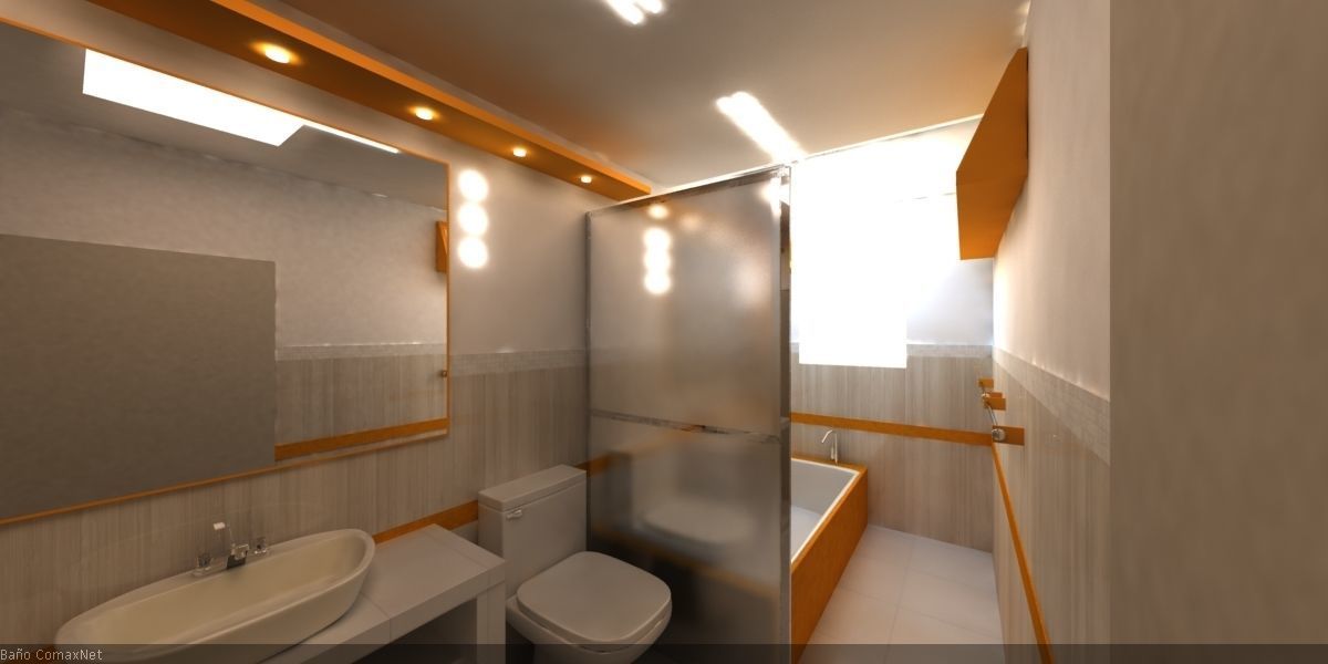 long bathroom design 3D model | CGTrader