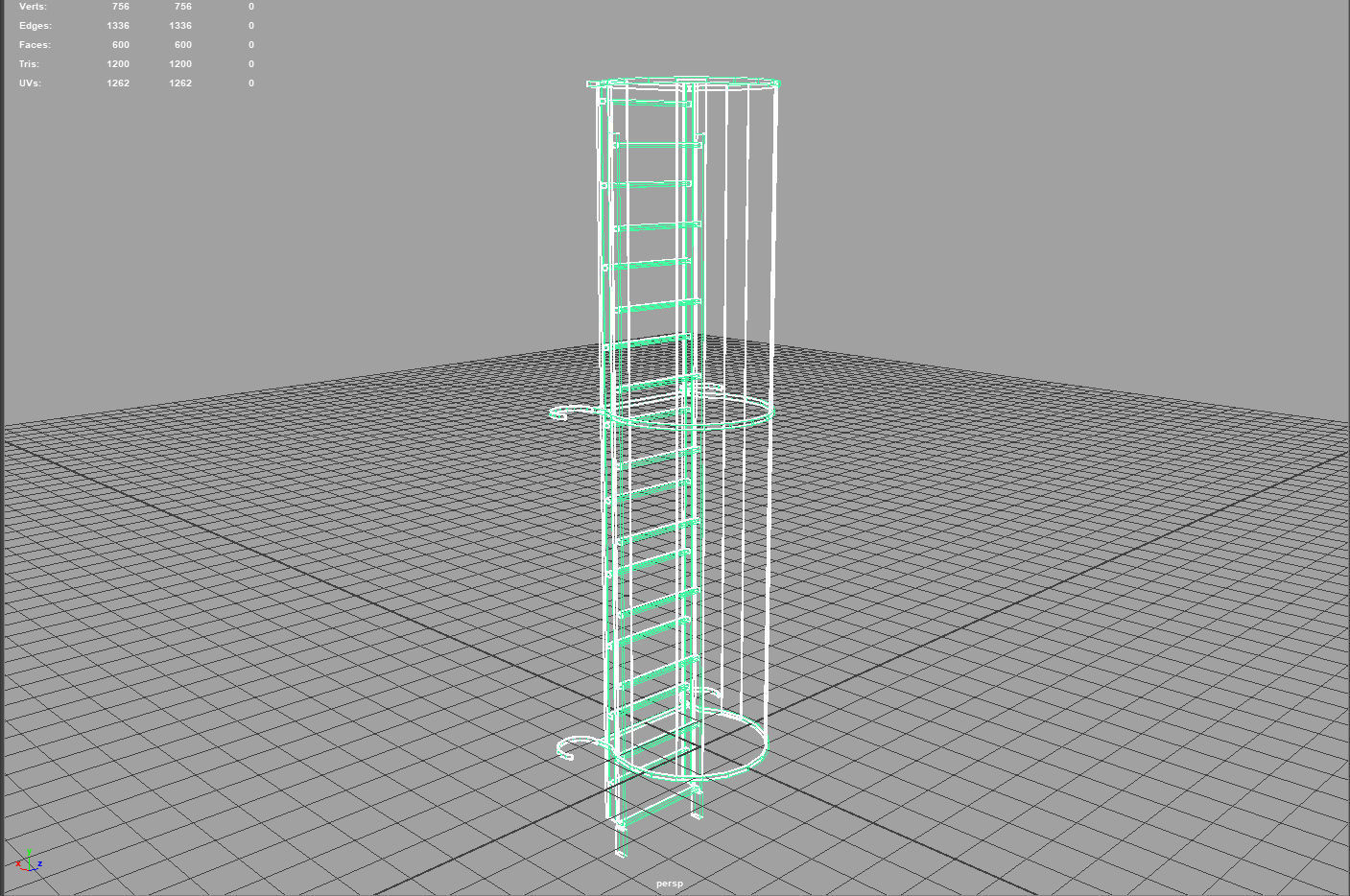 3D model Emergency Ladders Game ready prop with textures VR / AR / low ...