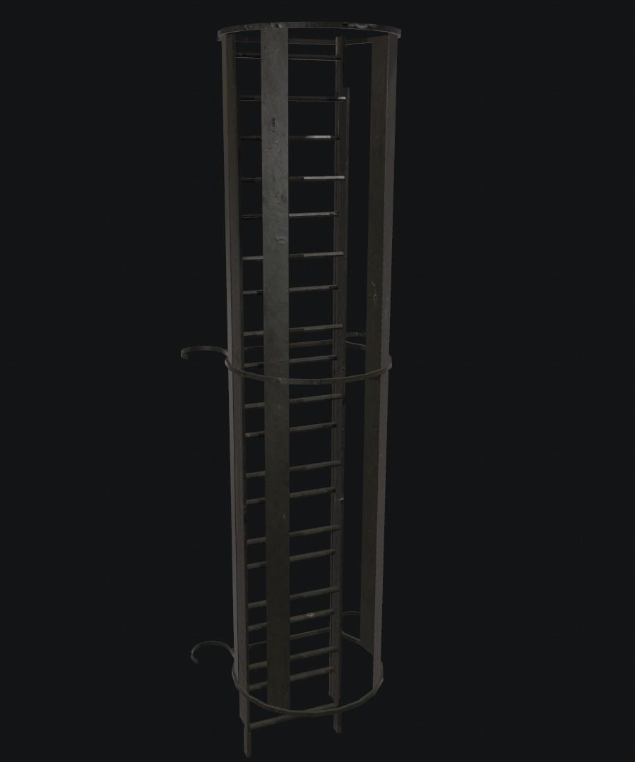 3D model Emergency Ladders Game ready prop with textures VR / AR / low ...