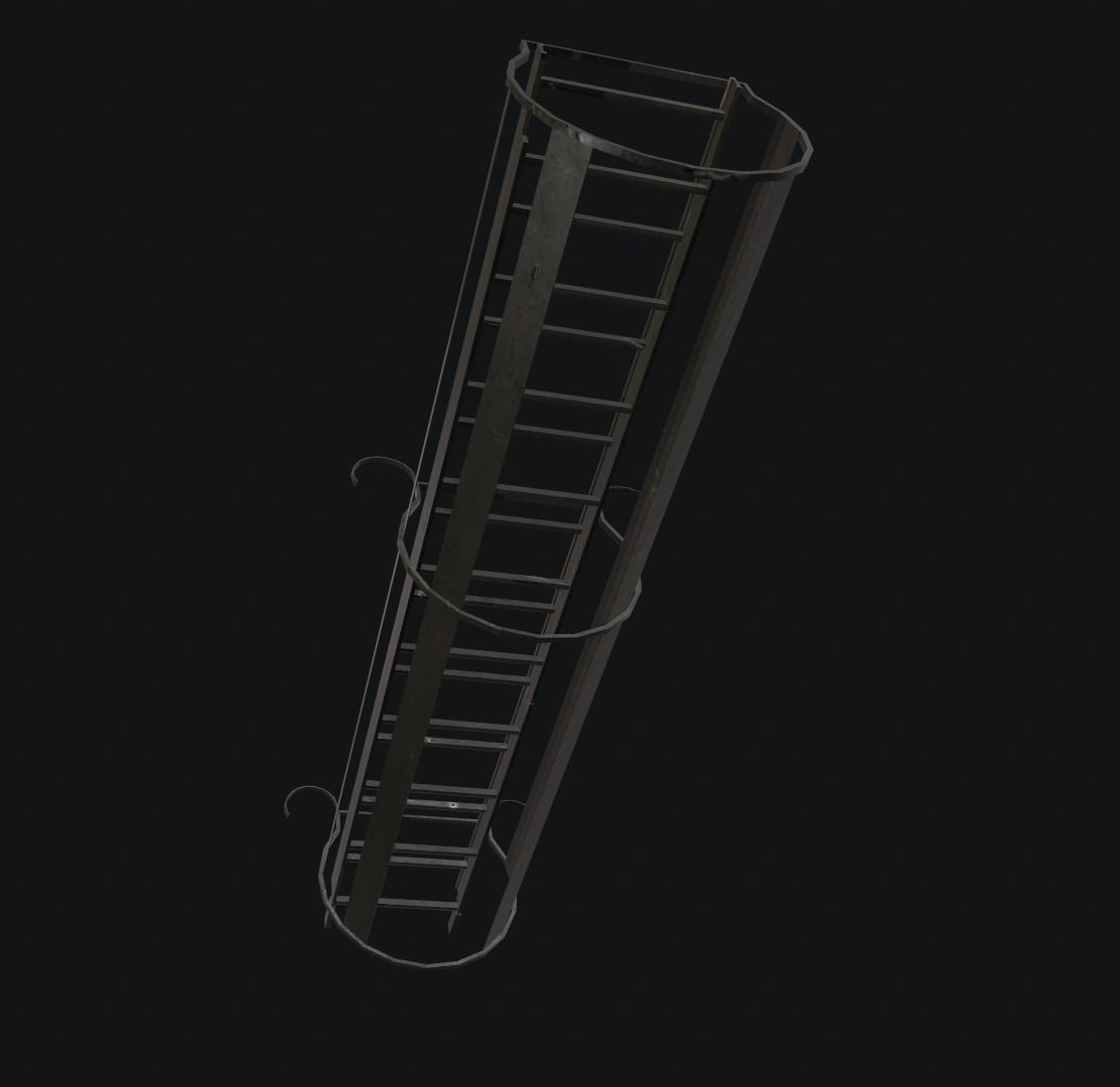 3D model Emergency Ladders Game ready prop with textures VR / AR / low ...
