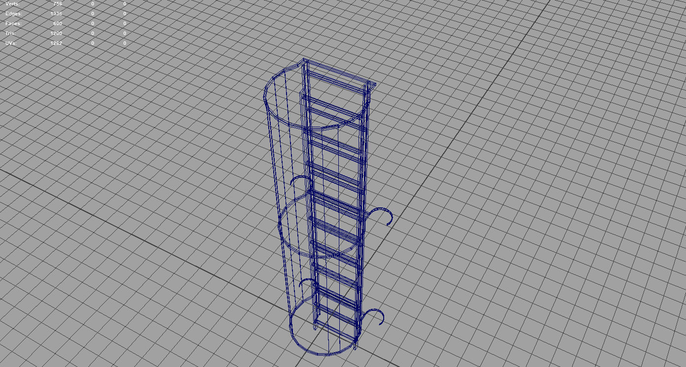 3D model Emergency Ladders Game ready prop with textures VR / AR / low ...