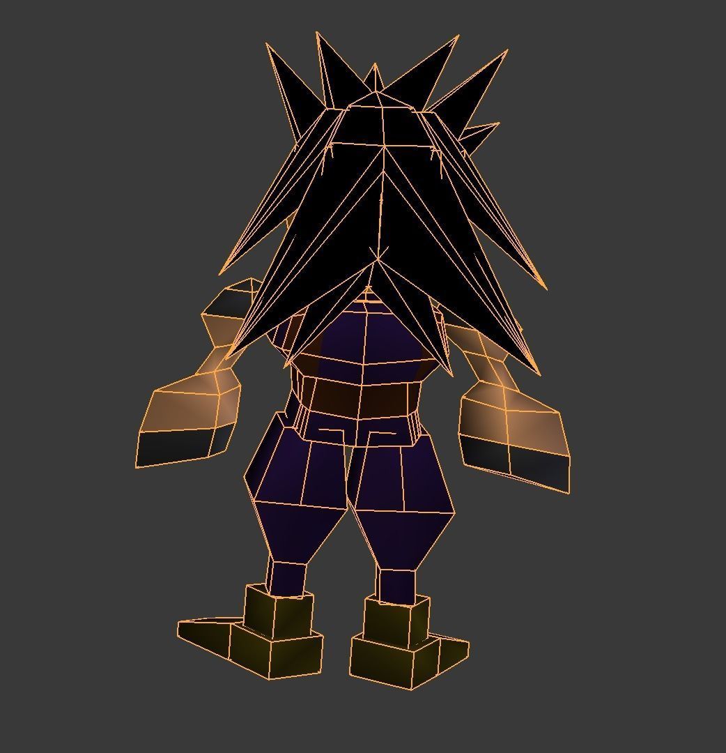 Zack Fair Low poly Blender model 3D model | CGTrader