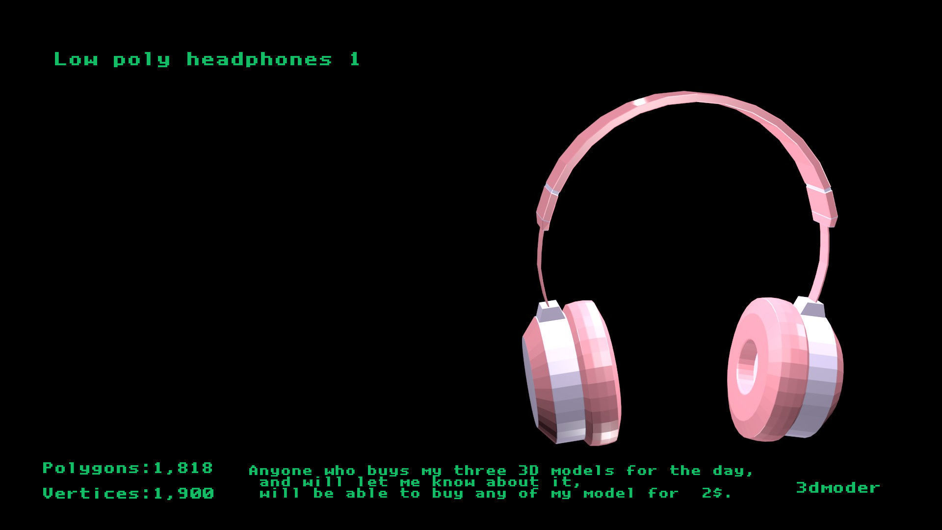 3D model Low poly headphones 1 VR / AR / low-poly | CGTrader
