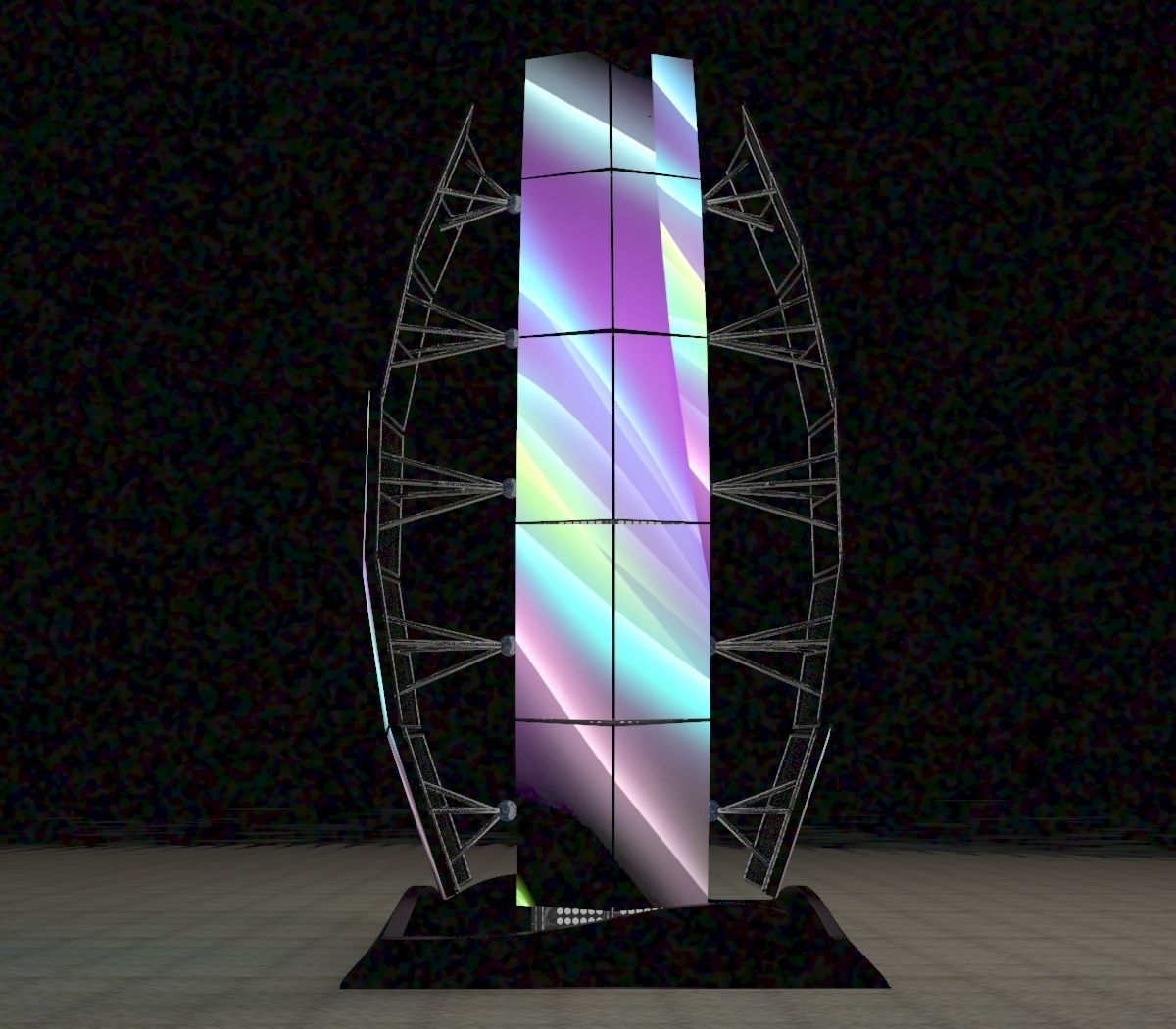 LED screens tower with structure 3D model | CGTrader