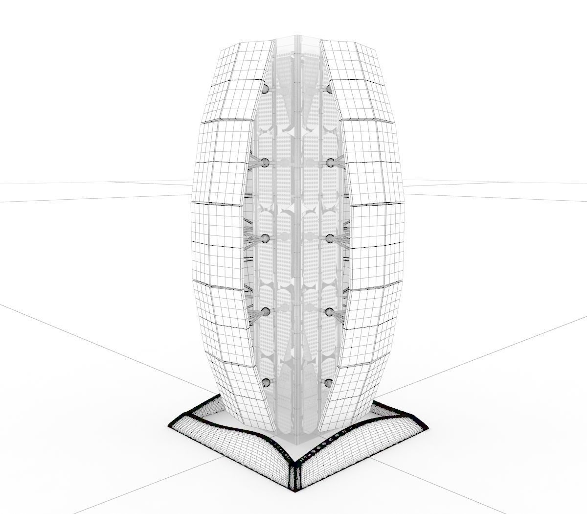 LED screens tower with structure 3D model | CGTrader