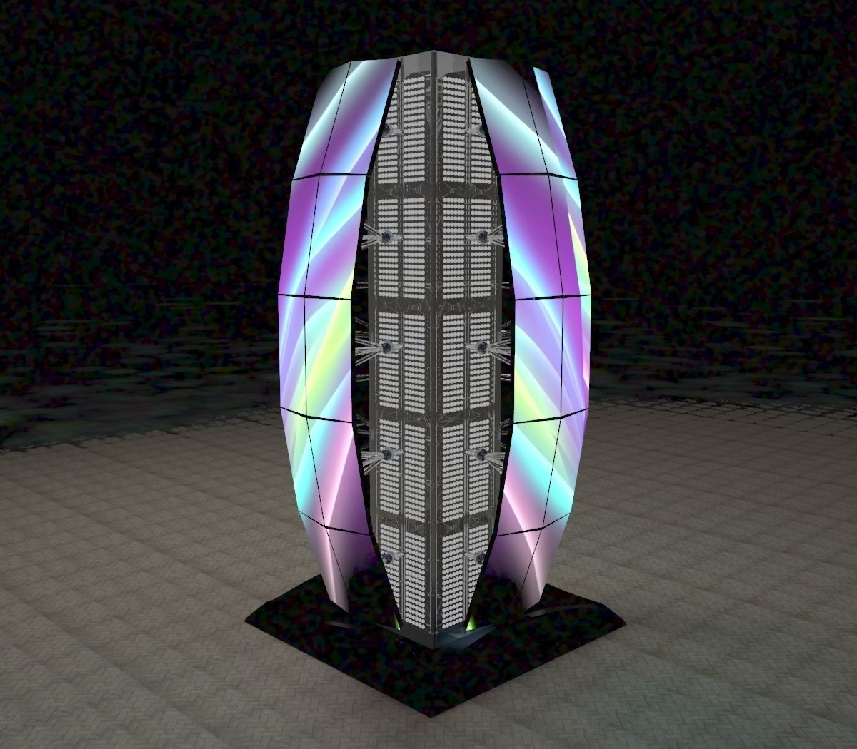 LED screens tower with structure 3D model | CGTrader