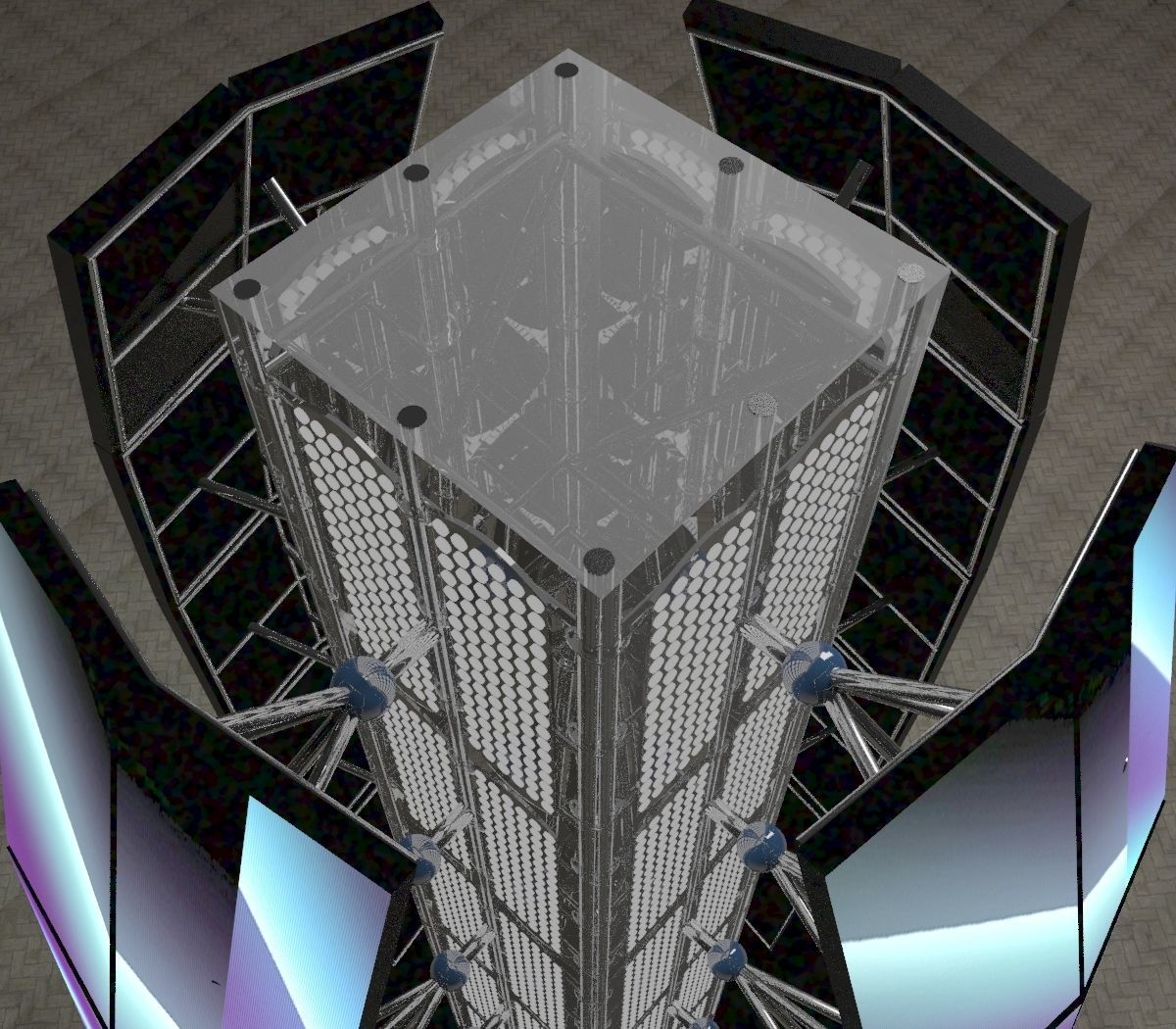 LED screens tower with structure 3D model | CGTrader