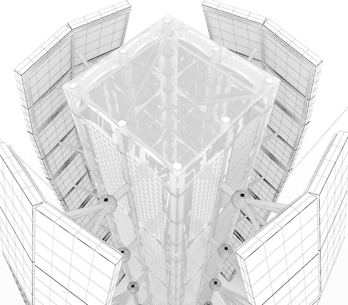 LED screens tower with structure 3D model | CGTrader