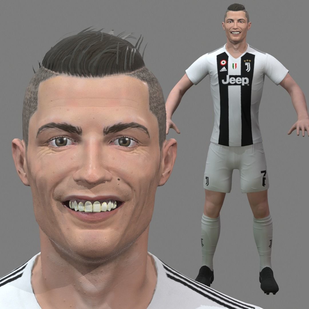 Christiano Ronaldo Model with Blend Shapes free 3D model animated ...