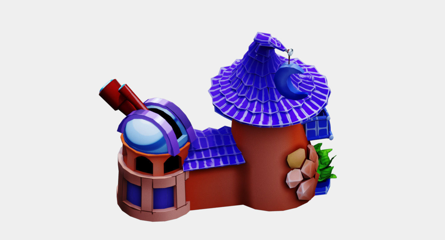 3D model Wizard House - RPG Medieval Low-poly 3D model VR / AR / low ...