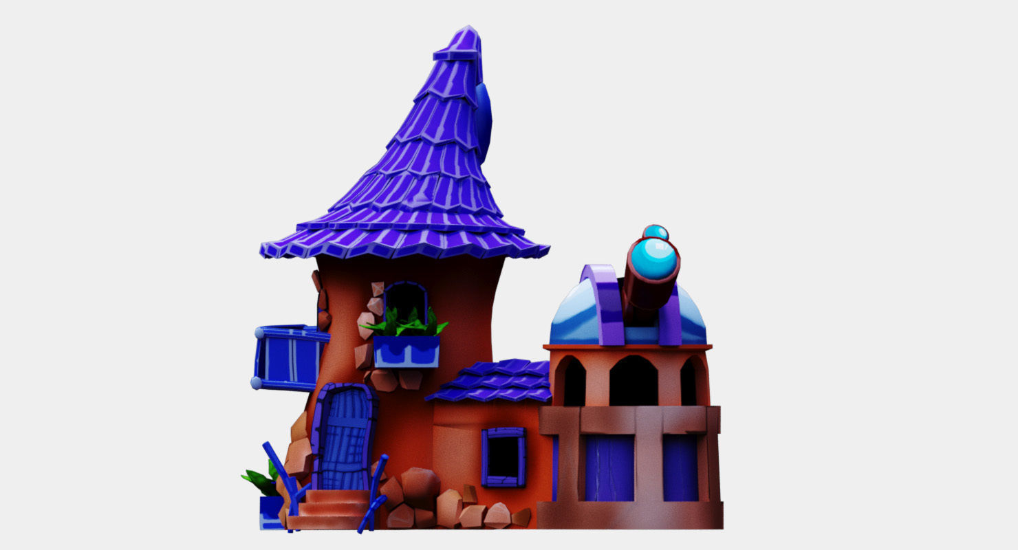 3D model Wizard House - RPG Medieval Low-poly 3D model VR / AR / low ...