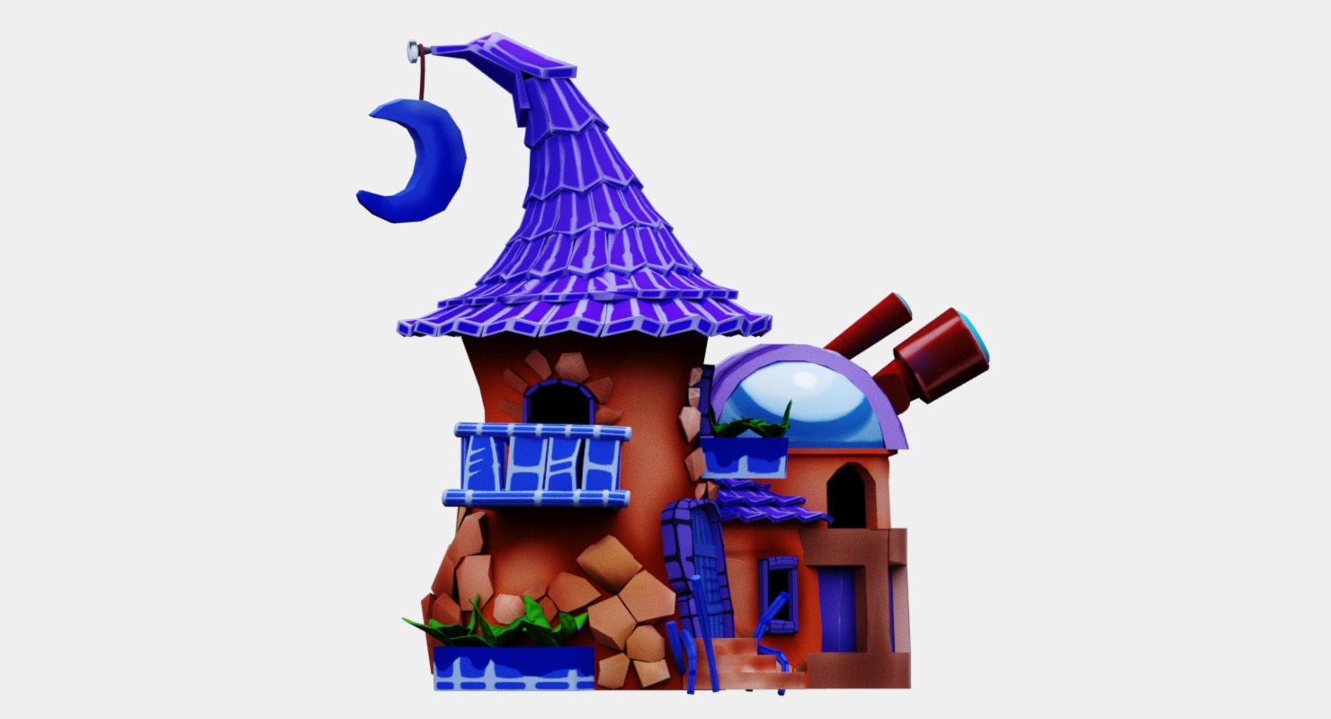 3D model Wizard House - RPG Medieval Low-poly 3D model VR / AR / low ...