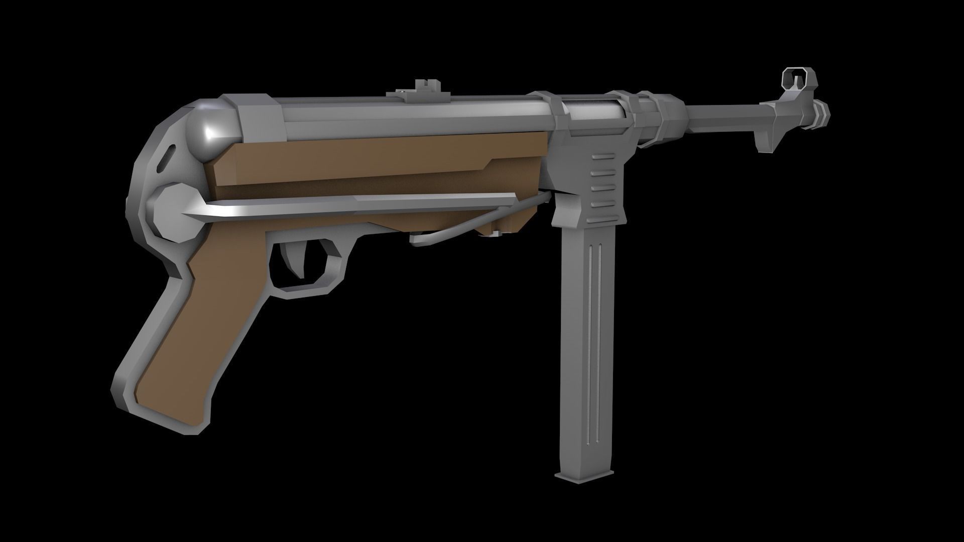 3D model MP40 Low poly luftwaffe wehrmacht rifle VR / AR / low-poly ...