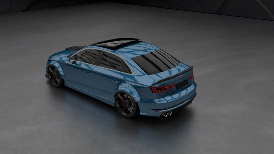 Audi RS3 2018 wide-body by Kaiser Design 3D model | CGTrader