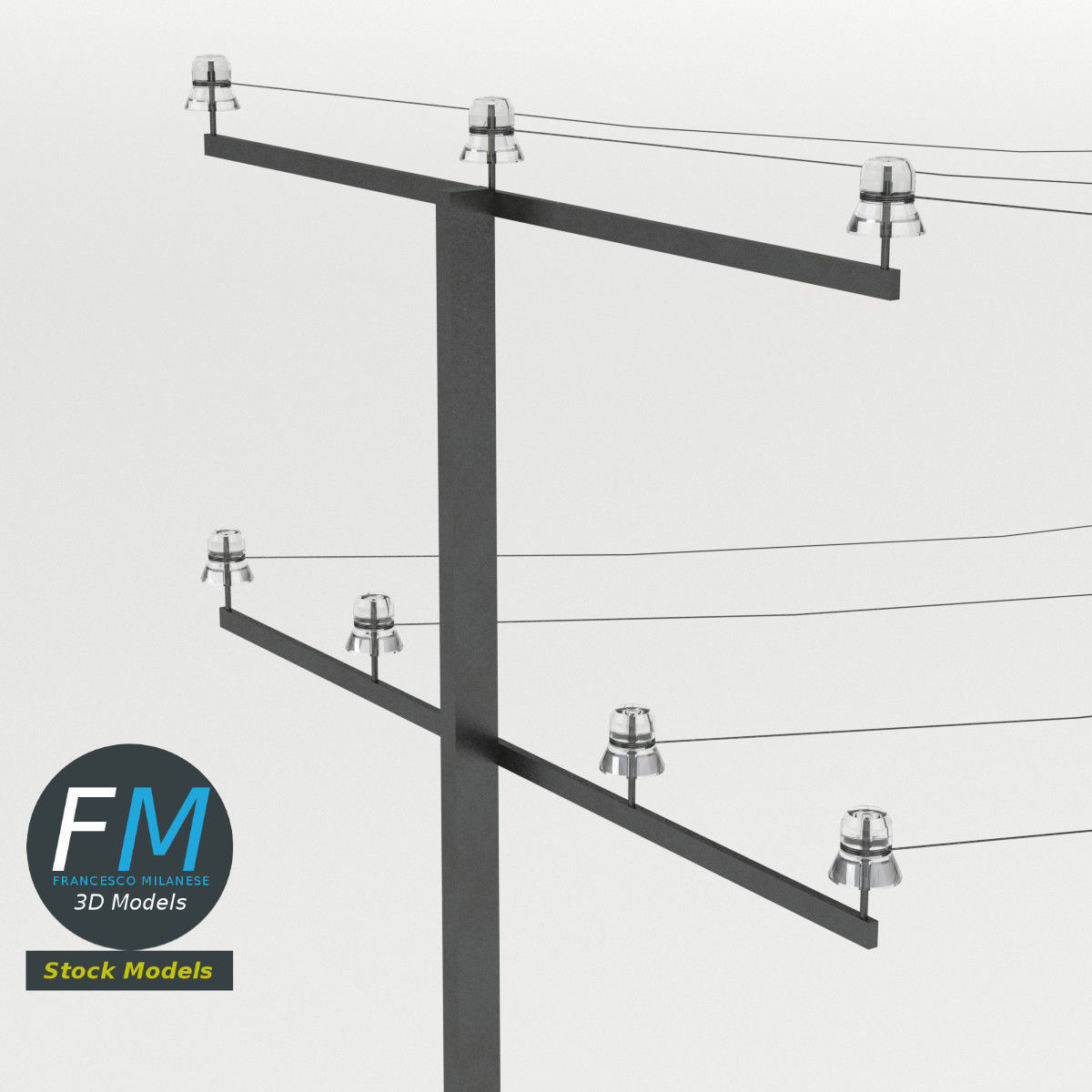 Steel utility pole 3D model | CGTrader