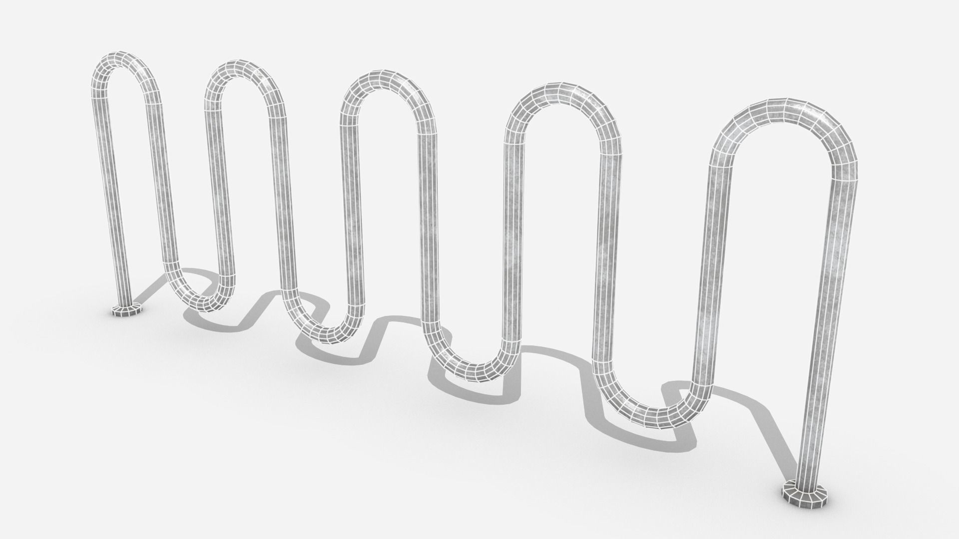 3D model Street Assets - Wave Bike Rack VR / AR / low-poly | CGTrader