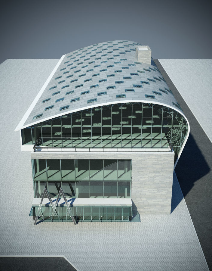 Three contemporary buildings 3D model | CGTrader
