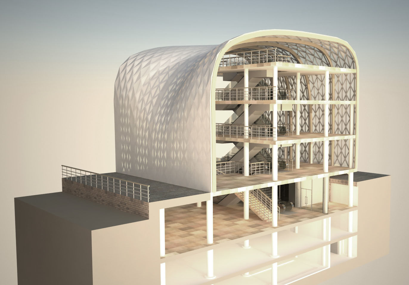 Three contemporary buildings 3D model | CGTrader