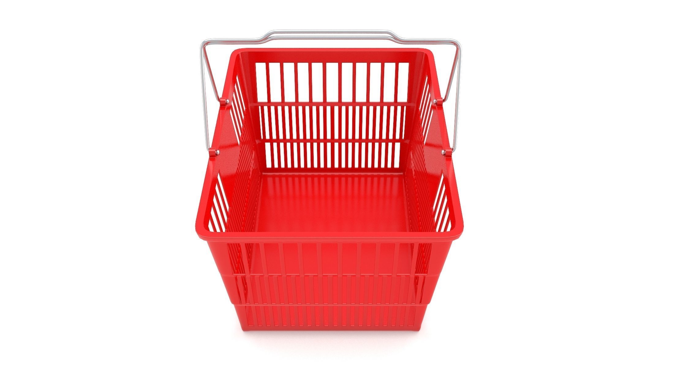 Supermarket Hand Baskets with Chrome Handles 3D model | CGTrader