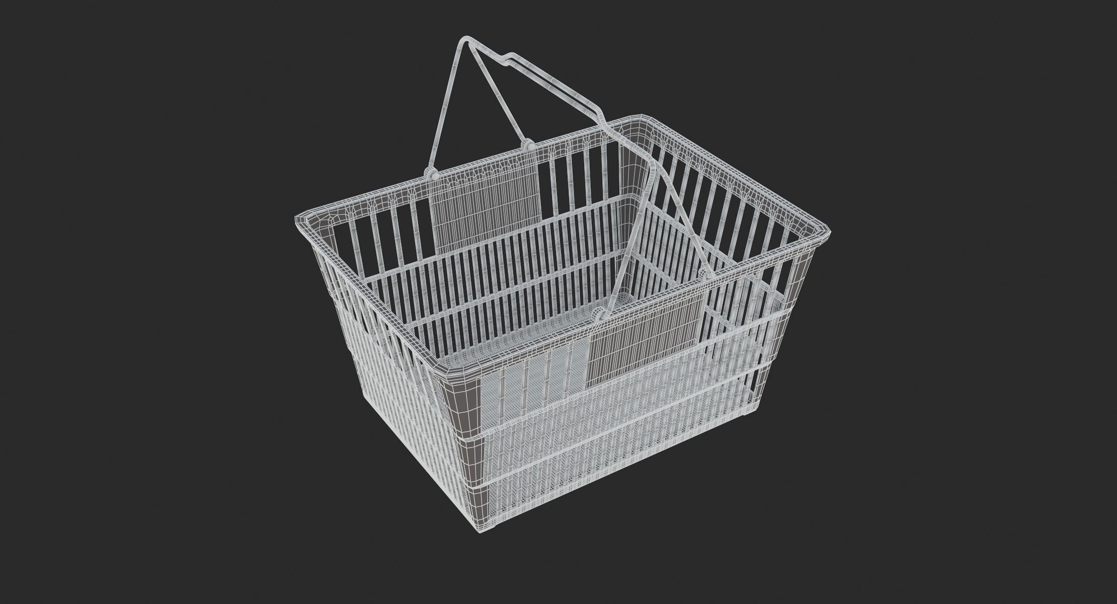 Supermarket Hand Baskets with Chrome Handles 3D model | CGTrader