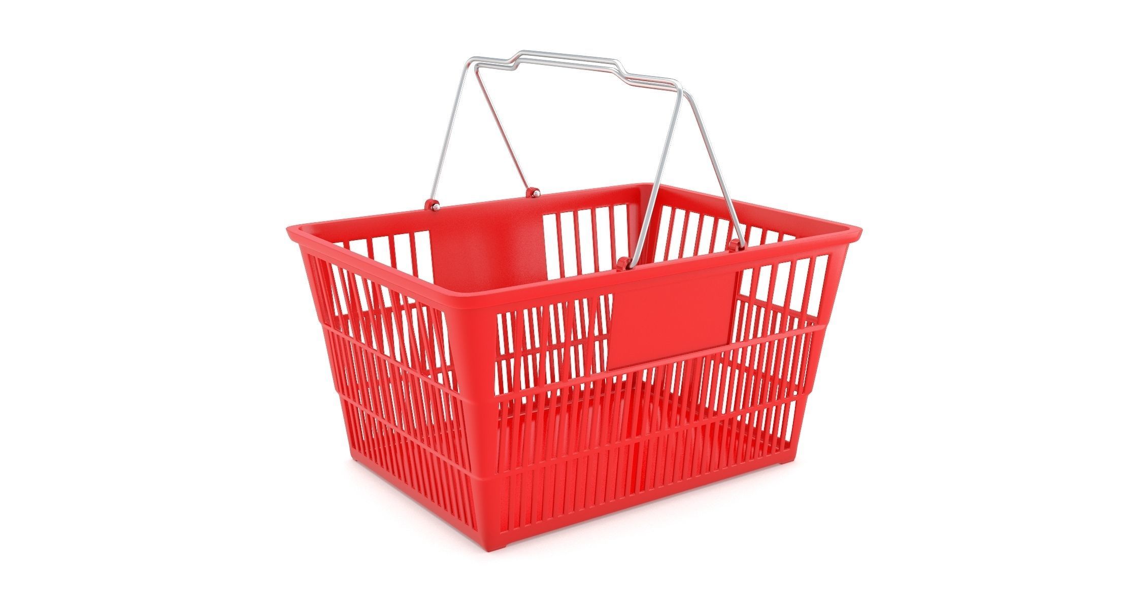 Supermarket Hand Baskets with Chrome Handles 3D model | CGTrader