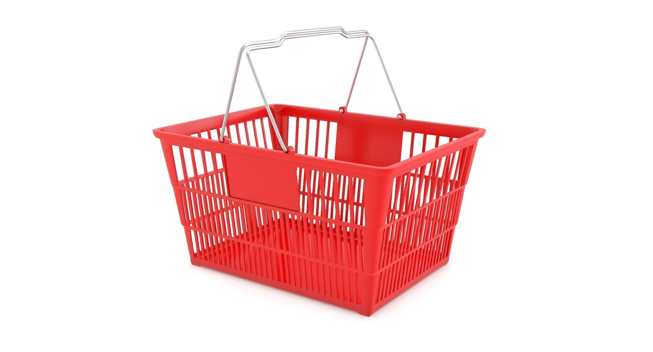 Supermarket Hand Baskets with Chrome Handles 3D model | CGTrader